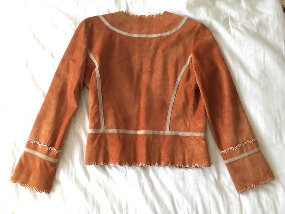 Vintage Suede Jacket Boho Hippie - size medium - Gem