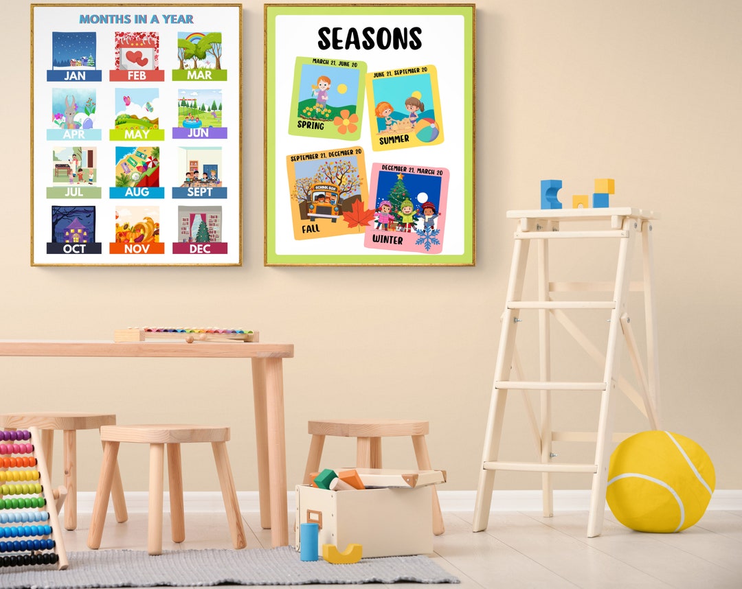 Months of the Year Printable,montessori Education Poster,home Learning ...
