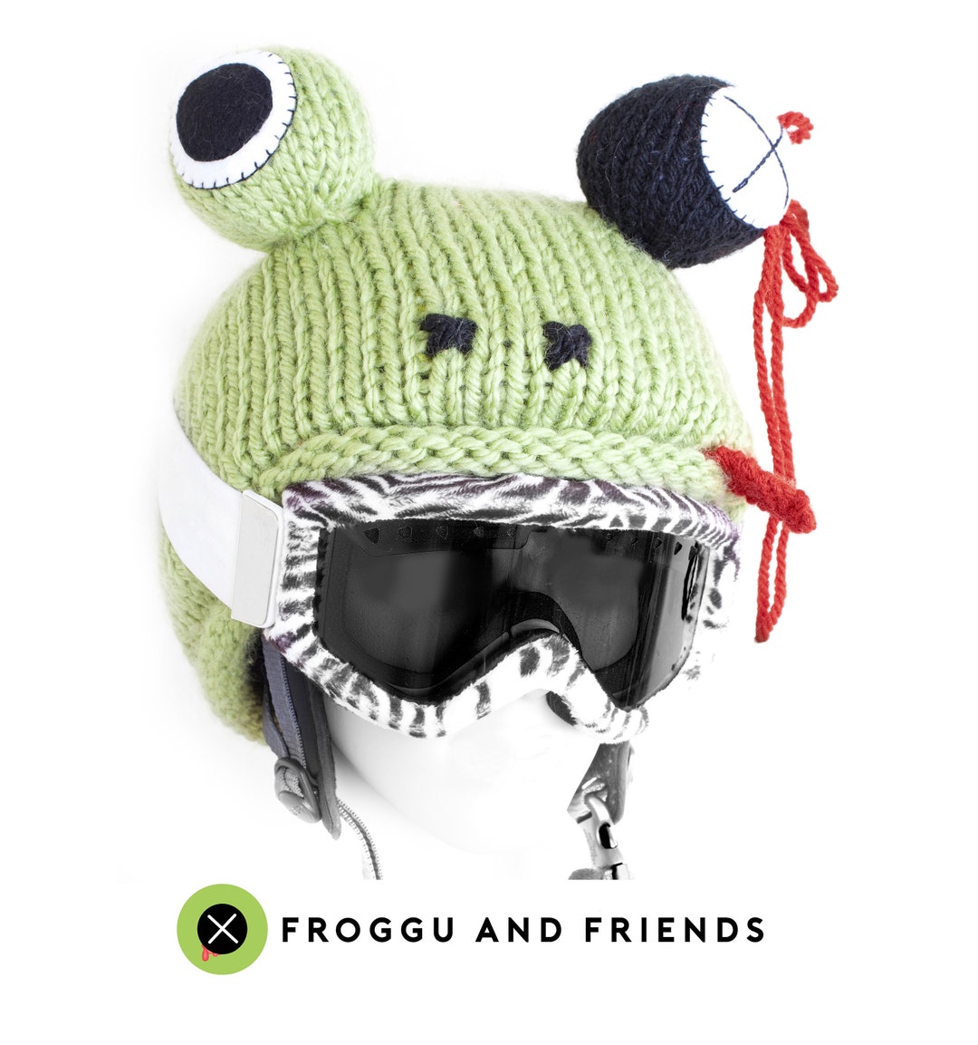 Frog Handmade Knitted Helmet Cover, Green, Froggu and Friends, Bike ...