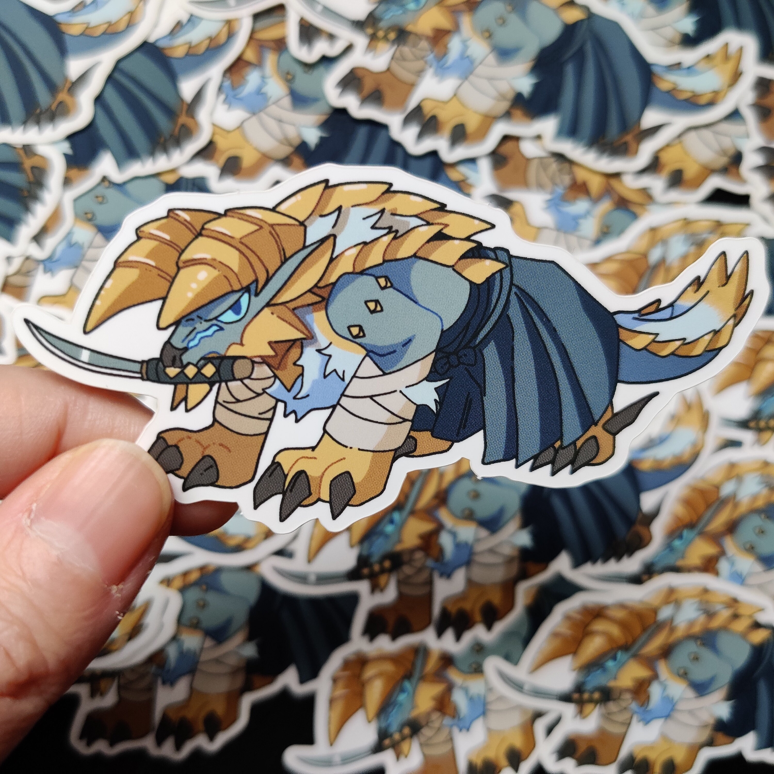 Monster Hunter Samurai Zinogre Vinyl Sticker - Etsy