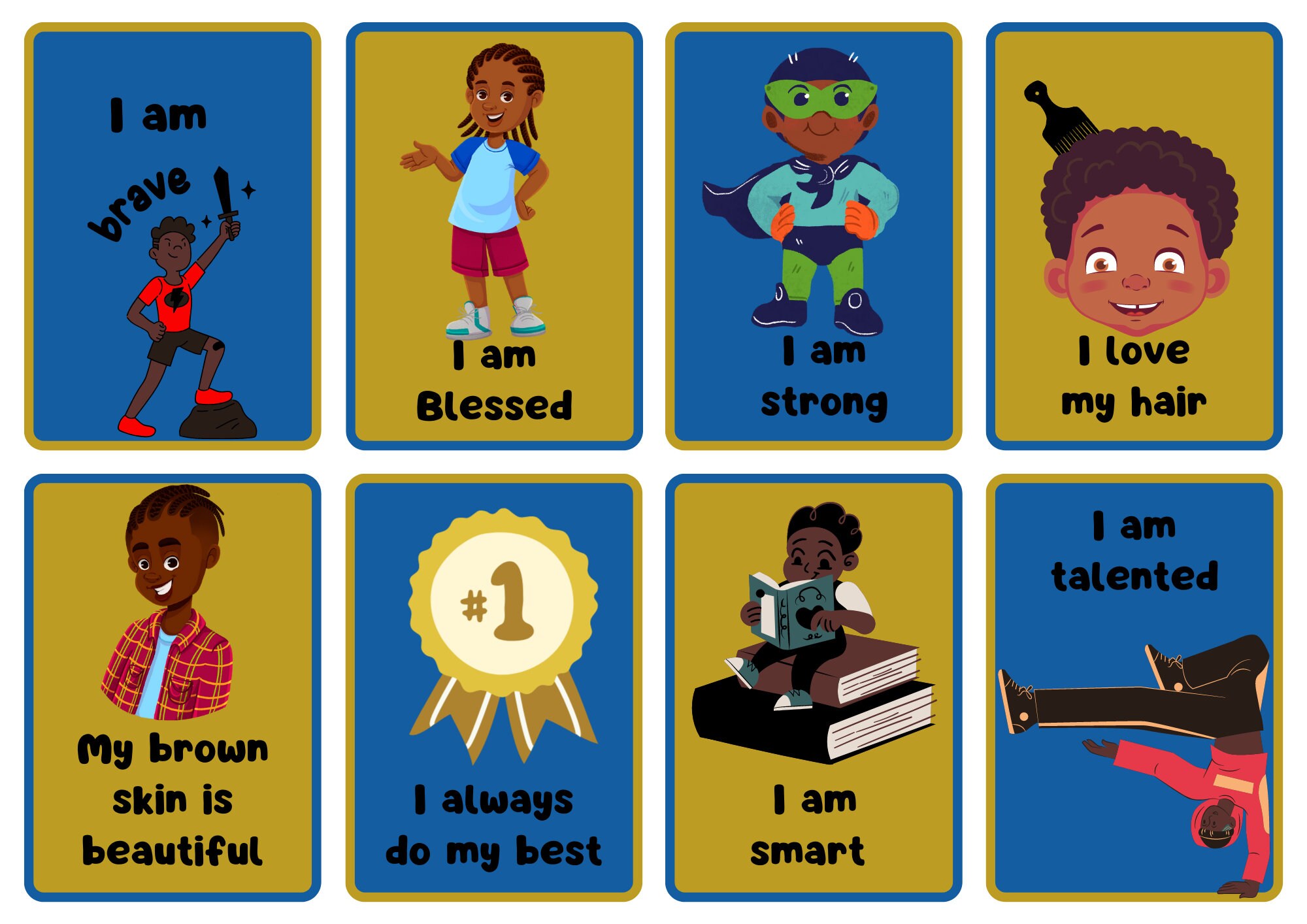 Positive Affirmations for Young Black Boys - Etsy