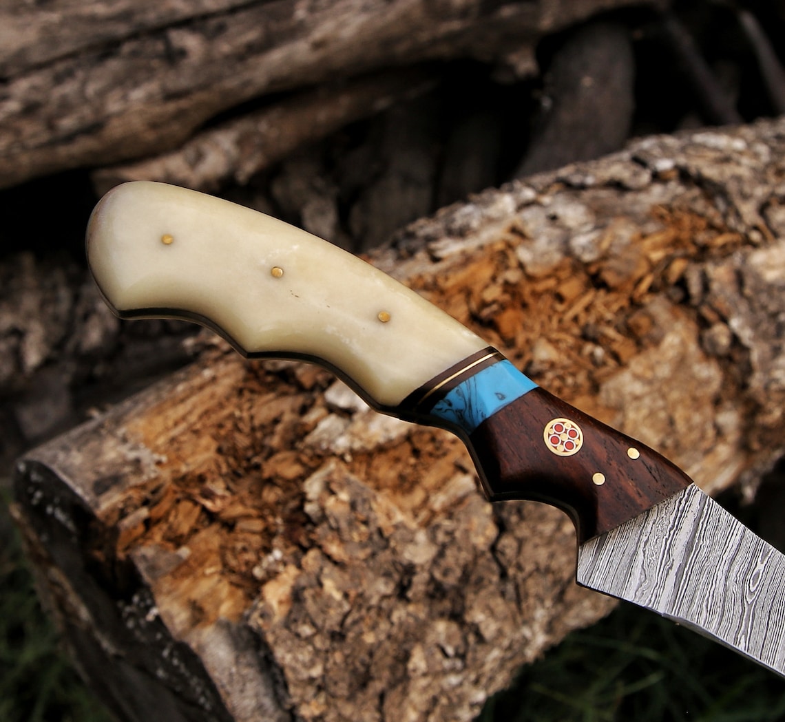 Damascus Steel Fillet Fishing Knife, Handmade Damascus Fillet Knife ...