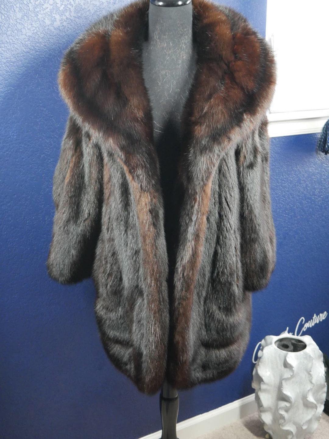 Gorgeous Dark Directional Pelt Russian Sable Fur Stroller Coat Jacket ...