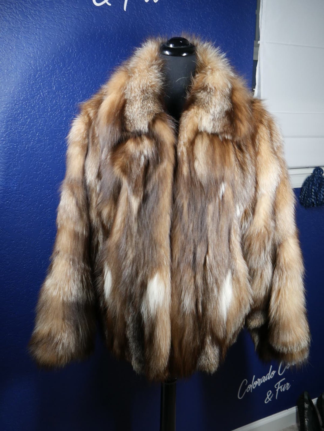 Beautiful Crystal Fox Fur Sections Coat Jacket Dolman Sleeves Designer ...