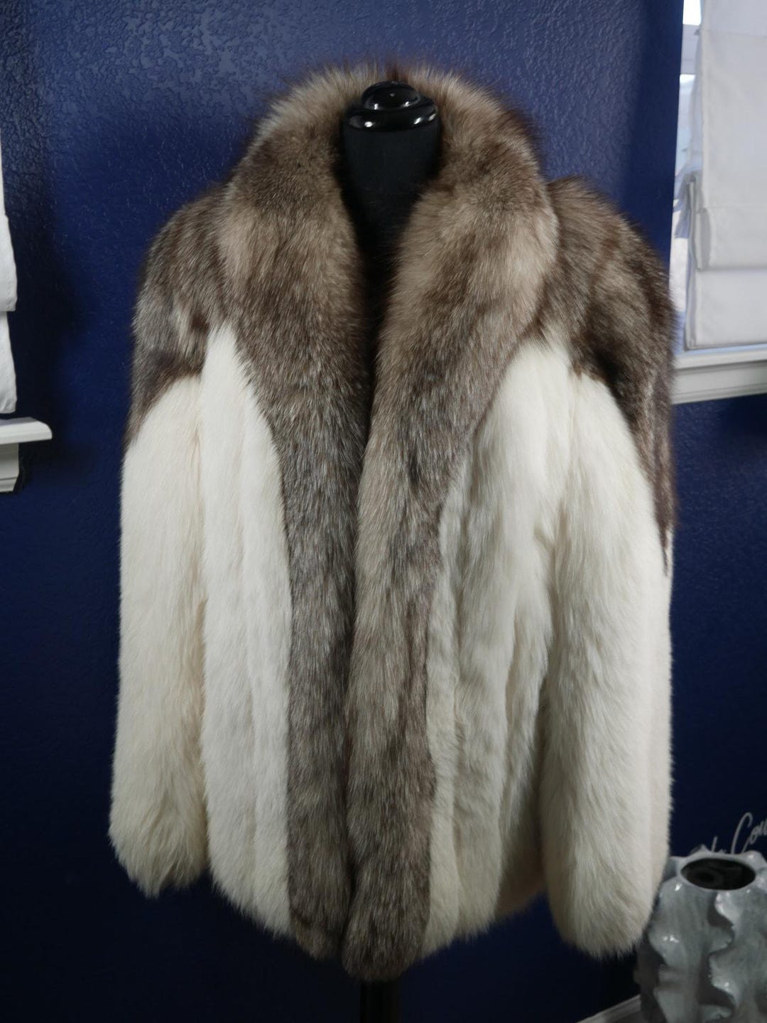 Gorgeous Shadow & Indigo Fox Fur Coat Jacket - Etsy