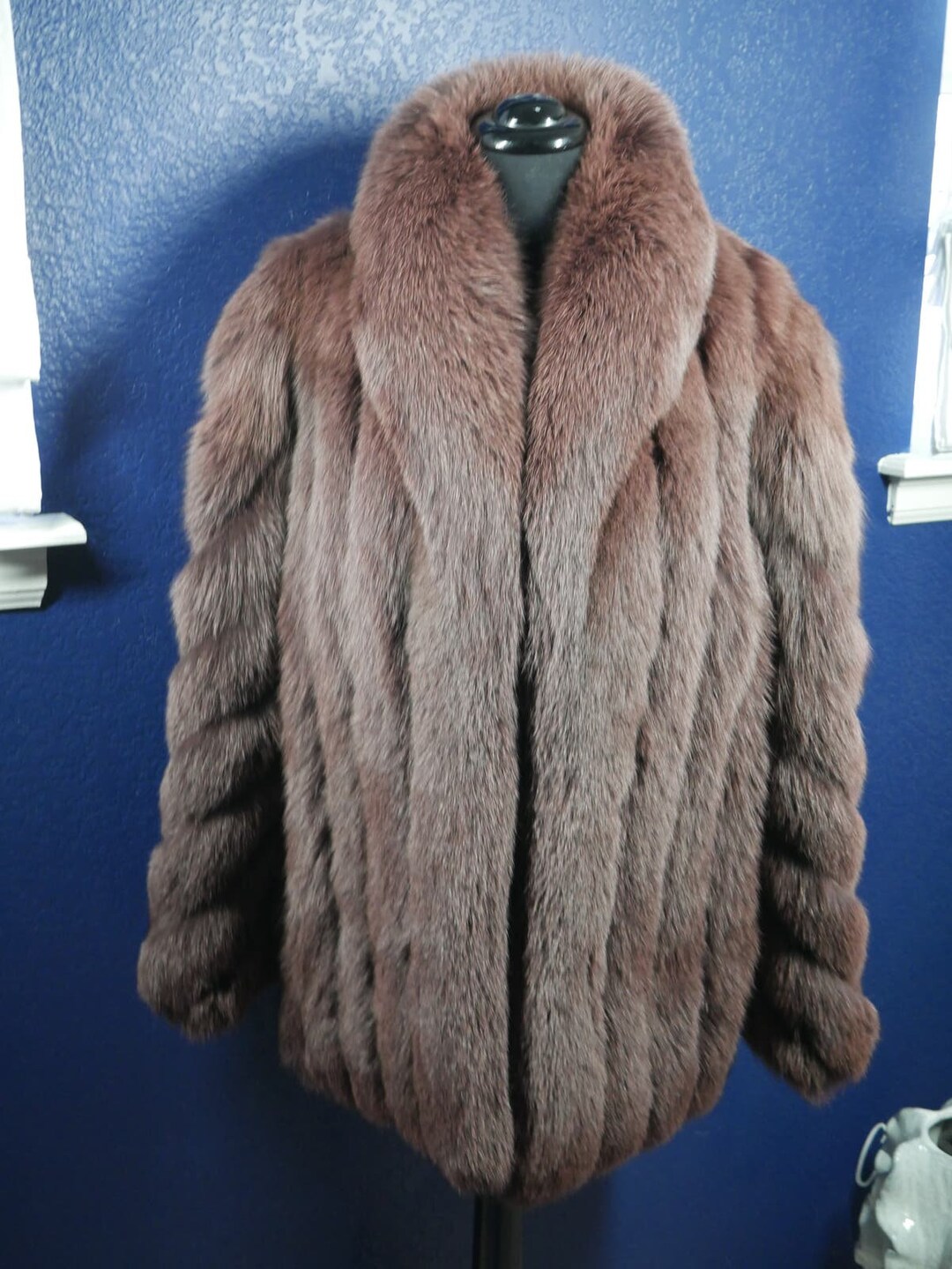 Beautiful Burgundy Maroon Dyed Fox Fur Coat Jacket - Etsy