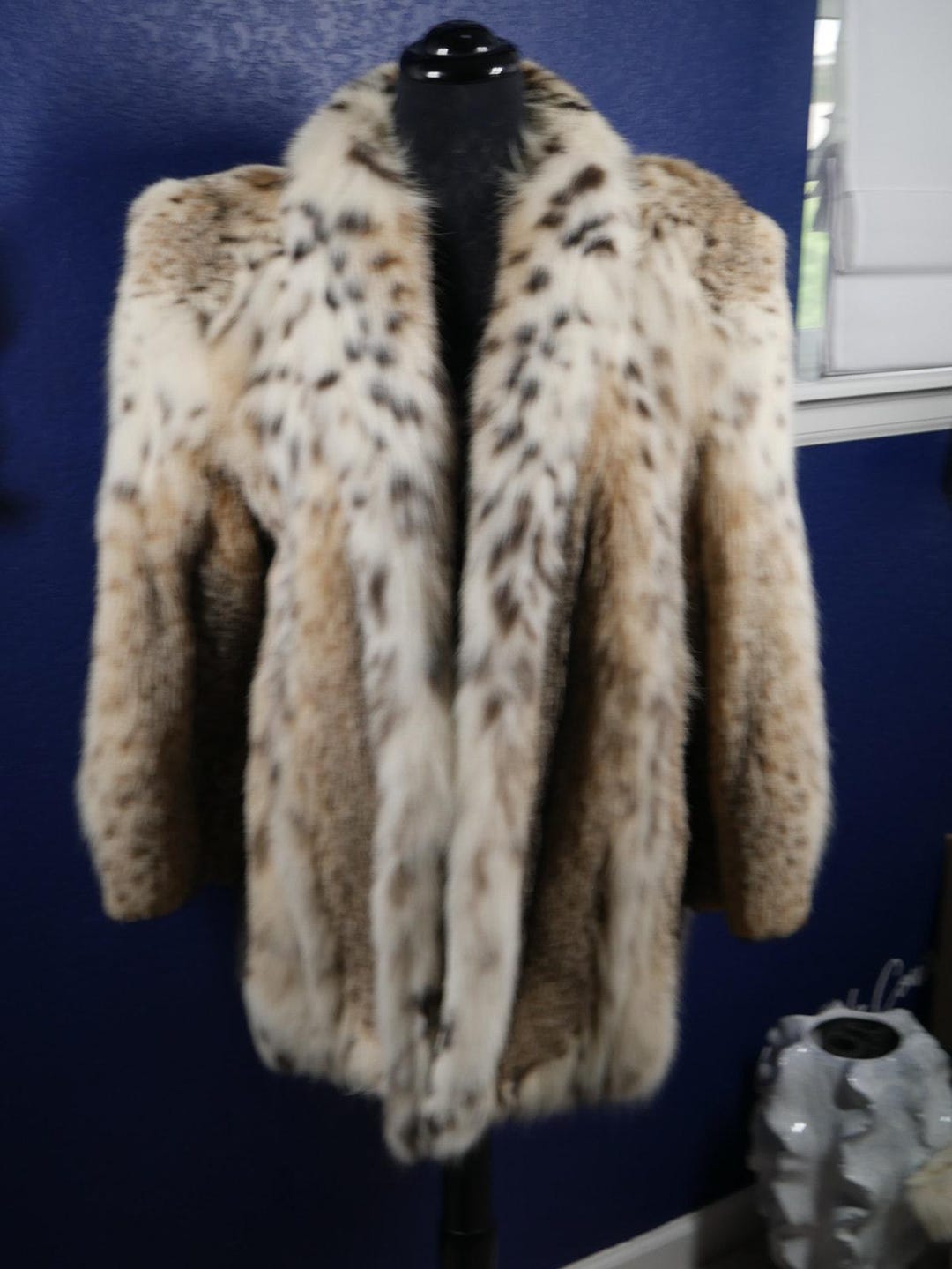 STUNNING! Heavily Spotted Lynx Bobcat Fur Coat Jacket Premium Pelts ...