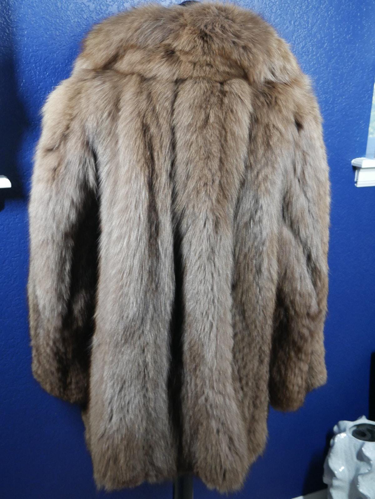 Stunning Brown Feathered Fox Fur Stroller Coat Jacket - Etsy