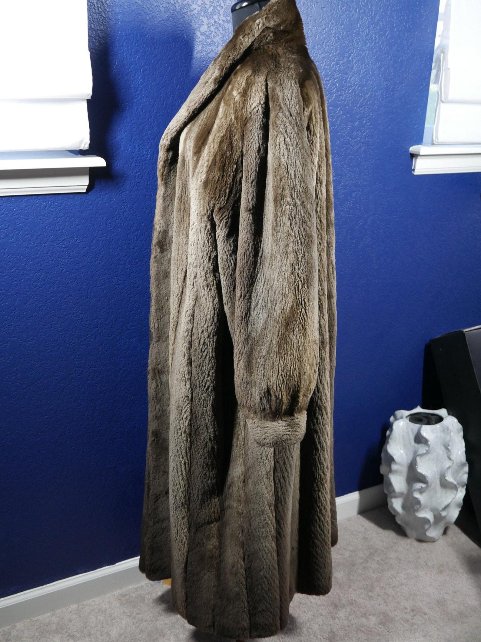 Stunning Phantom Sheared Beaver Full Length Swing Fur Coat Jacket - Etsy