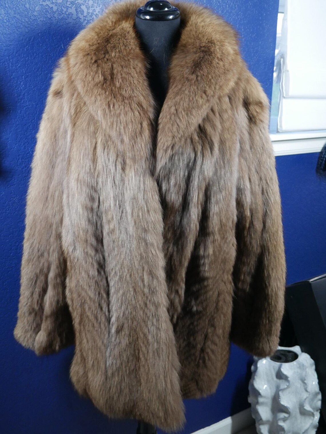 Stunning Brown Feathered Fox Fur Stroller Coat Jacket - Etsy