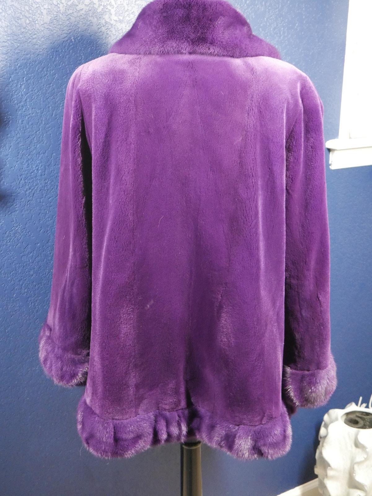 Stunning Purple Sheared Female Mink Fur Coat Jacket - Etsy