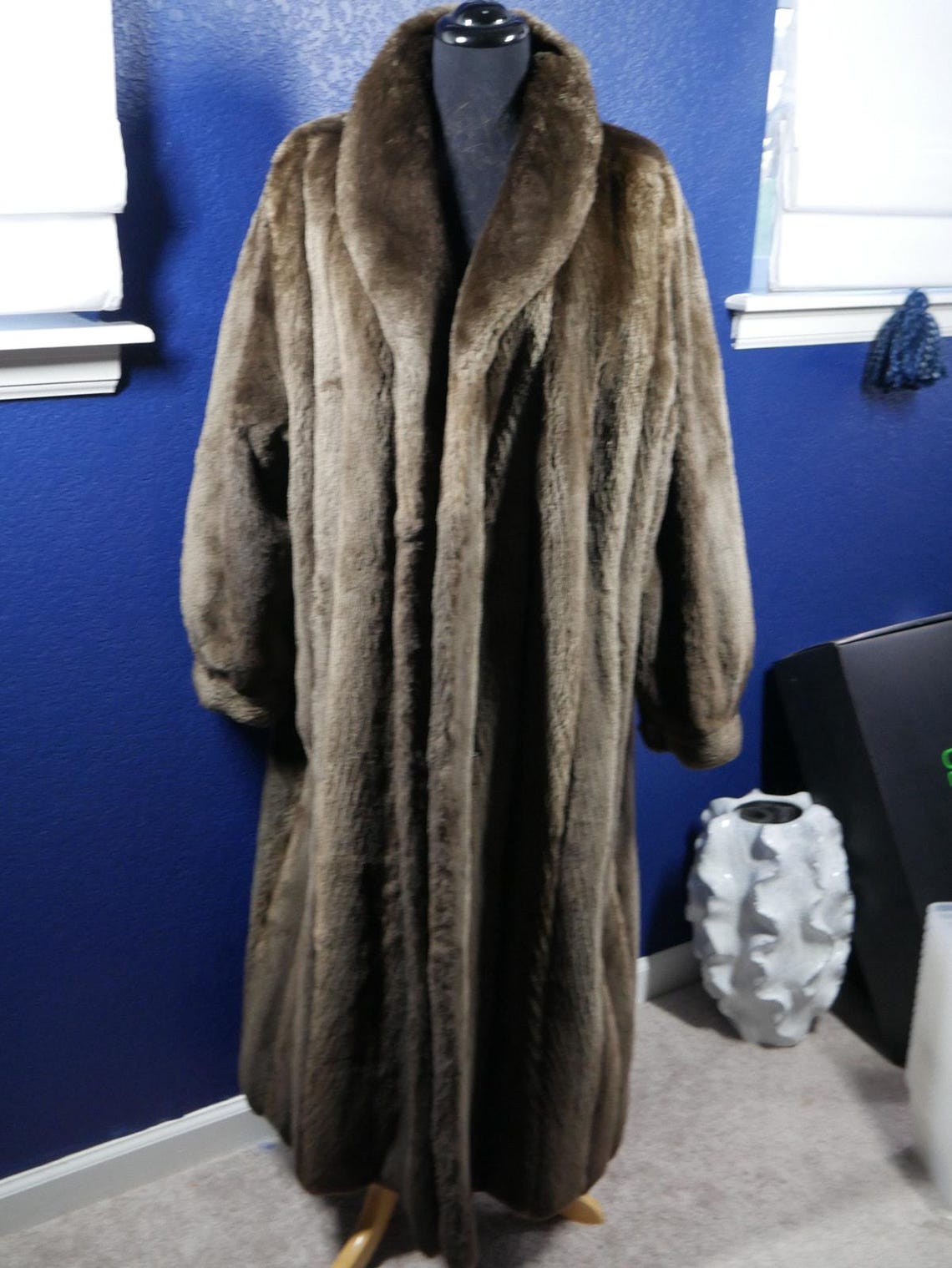 Stunning Phantom Sheared Beaver Full Length Swing Fur Coat Jacket - Etsy