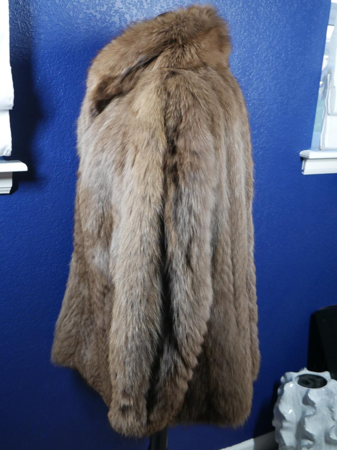 Stunning Brown Feathered Fox Fur Stroller Coat Jacket - Etsy