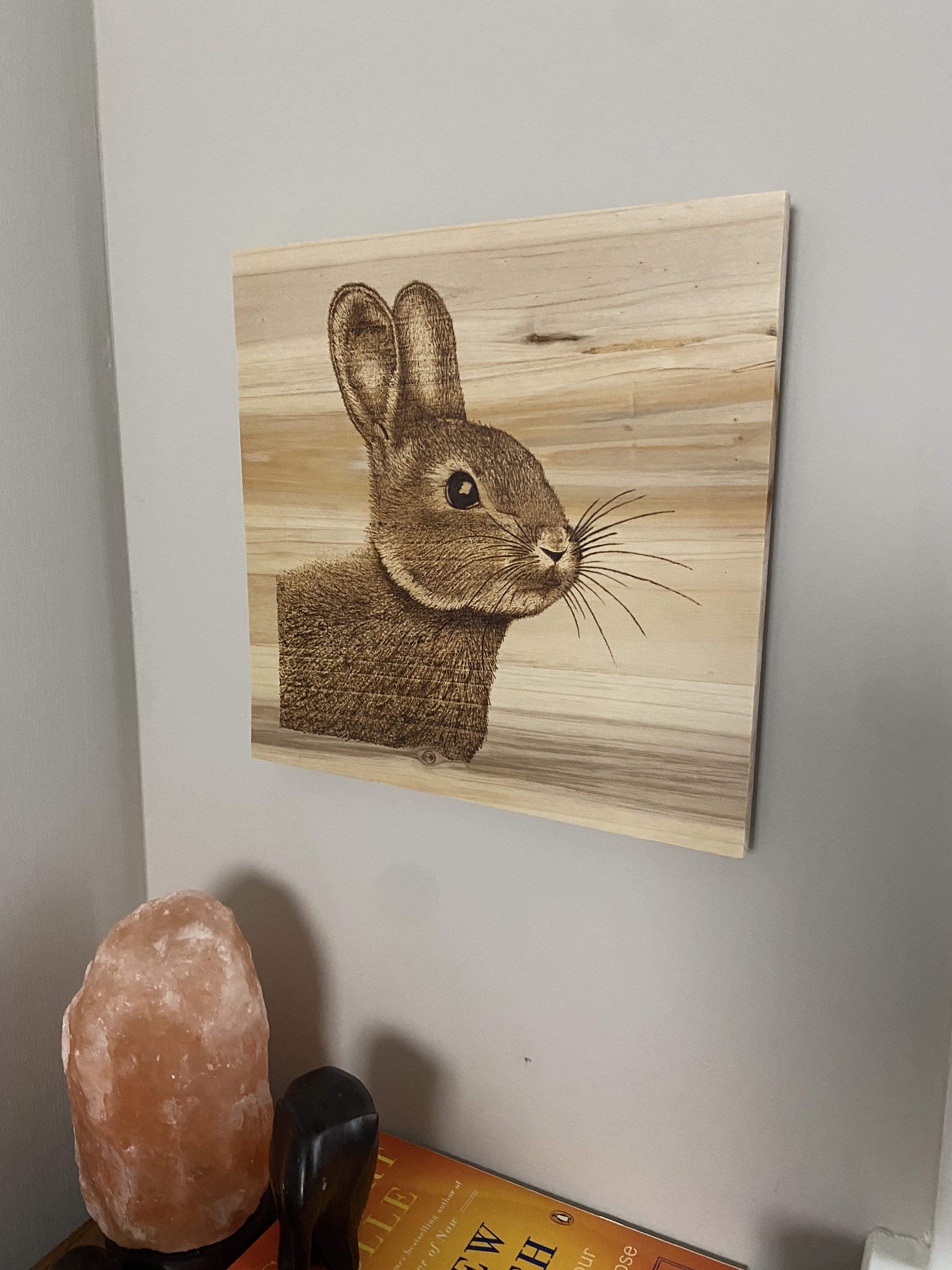 10x10 Pyrography Rabbit on Unfinished Pine - Etsy