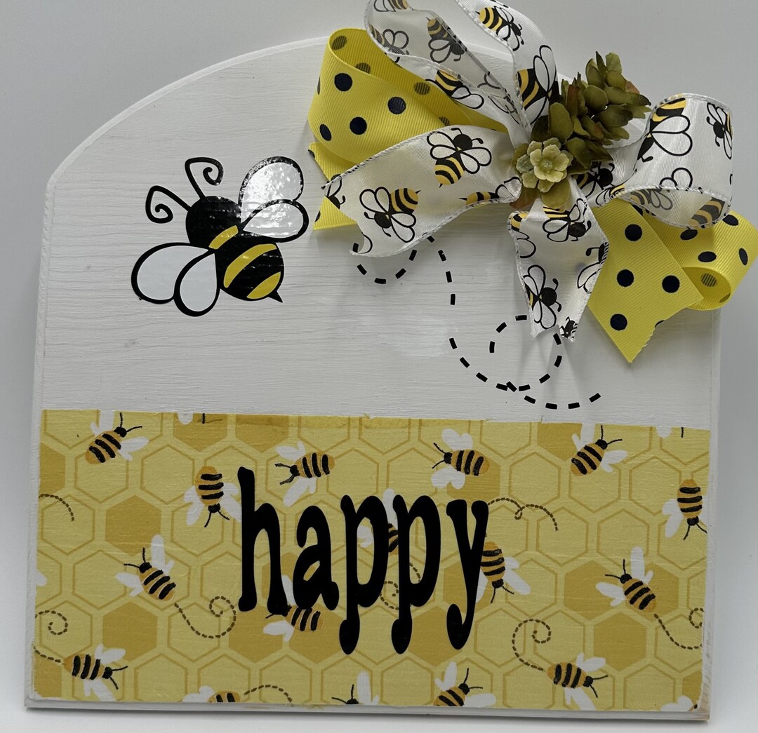 Bee Happy Sign - Etsy