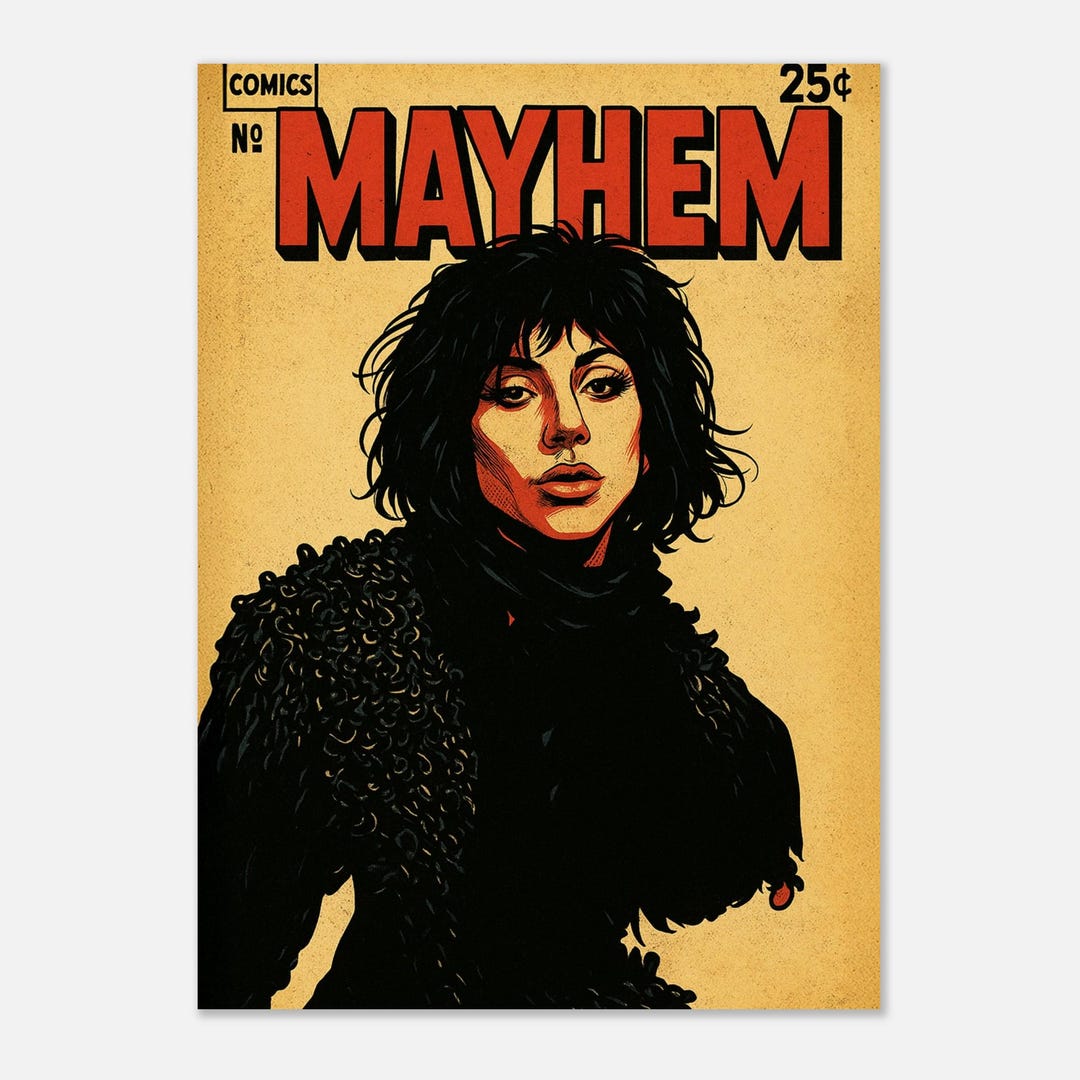 Póster de Lady Gaga Mayhem: portada de cómic retro - Etsy México