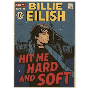 Billie Eilish Comic Poster: Hit Me Hard and Soft Album Art - Etsy Australia