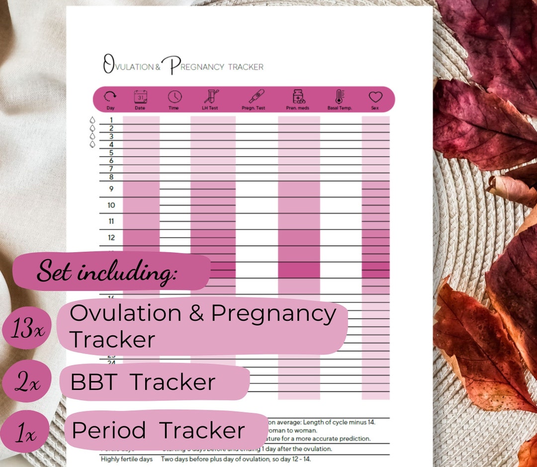 Ovulation and Pregnancy Planner Period Calender BBT - Etsy