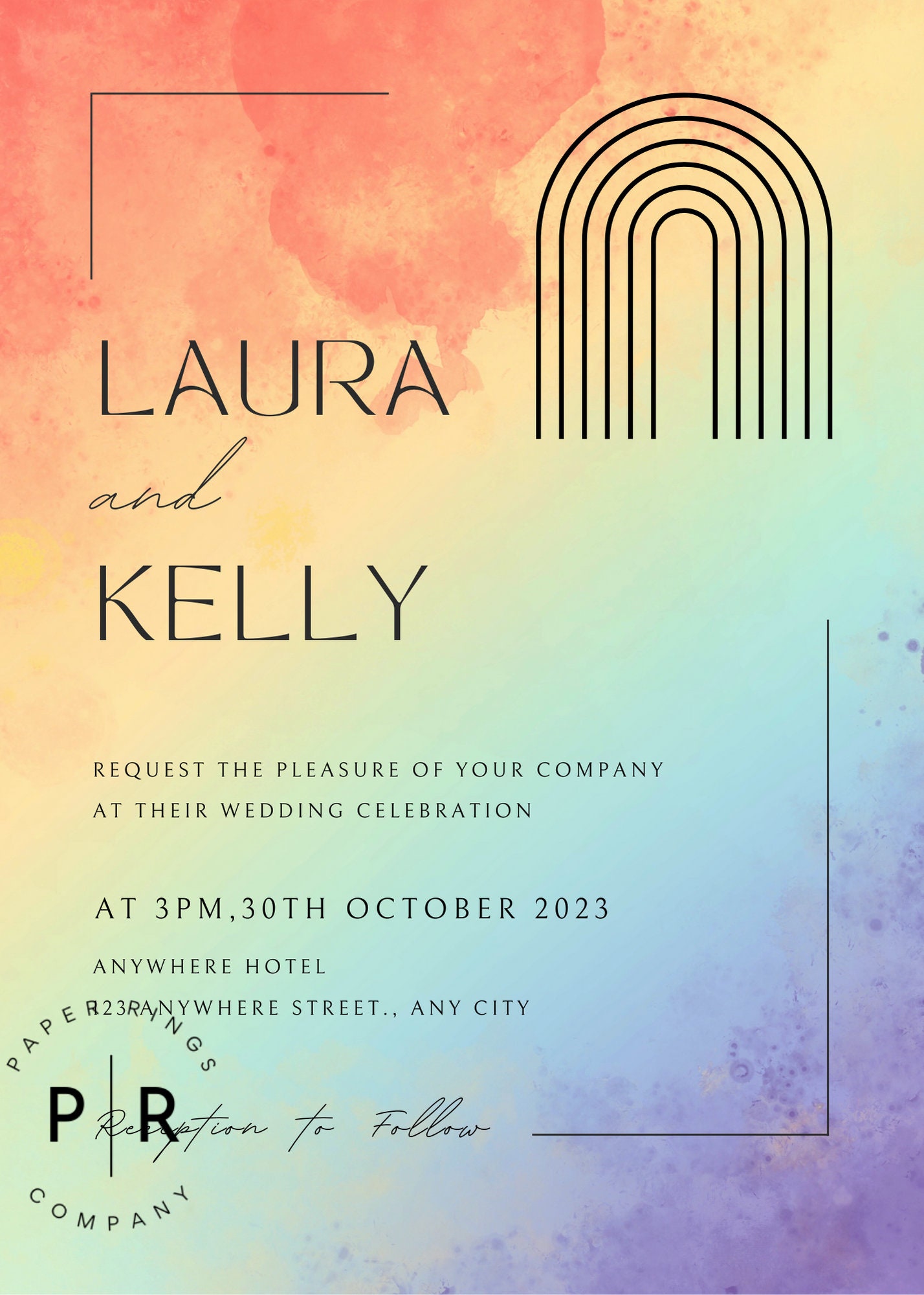 LGBTQIA+ Wedding Invitation Pride Invitation - Etsy