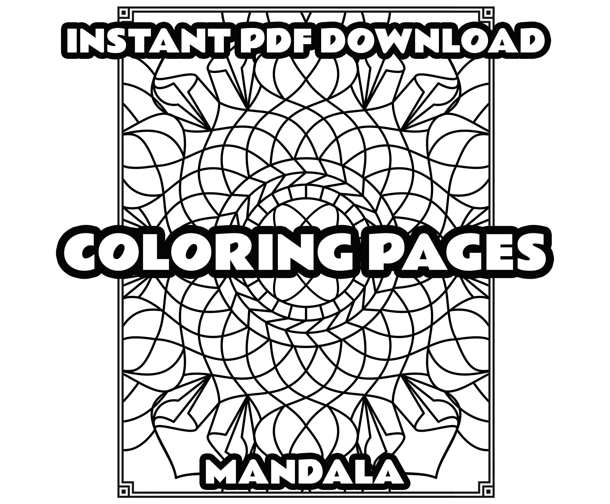 Mandala Printable Coloring Pages | 50 Coloring Pages | Instant Download ...