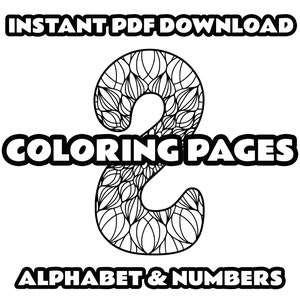Mandala Alphabet & Numbers Printable Coloring Book | 36 Coloring Pages ...