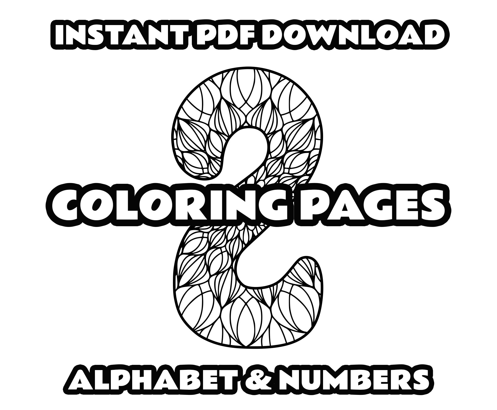 Mandala Alphabet & Numbers Printable Coloring Book | 36 Coloring Pages ...