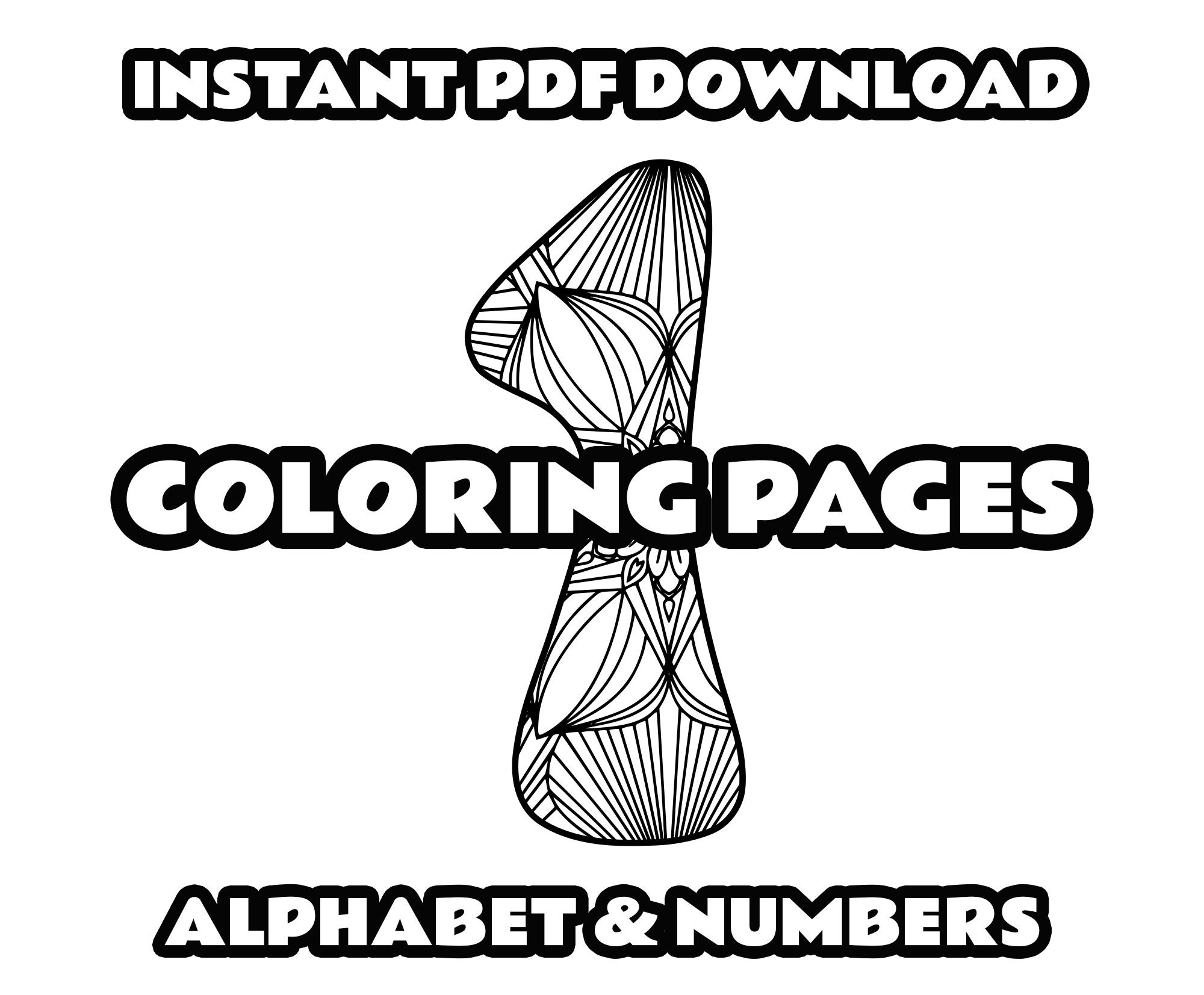 Mandala Alphabet & Numbers Printable Coloring Book | 36 Coloring Pages ...