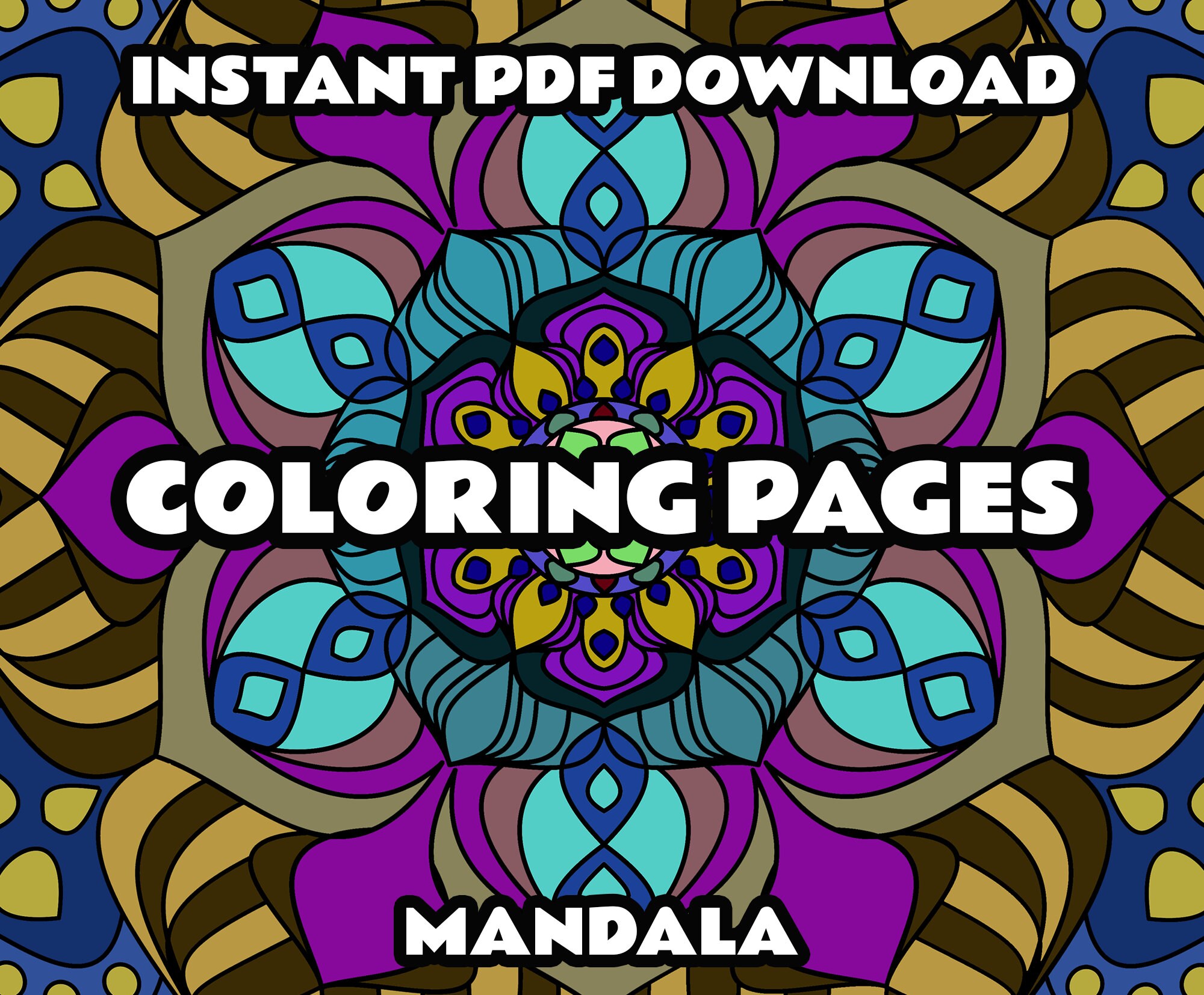 Mandala Printable Coloring Pages | 50 Coloring Pages | Instant Download ...