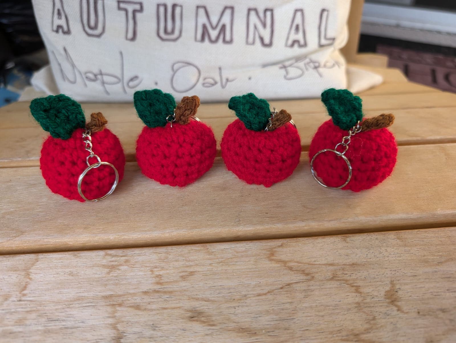 Crochet Apple Keychain - Etsy