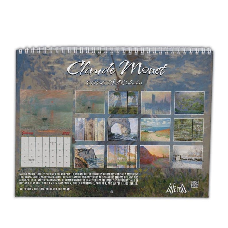 Claude Monet 2026 Wall Calendar, Art Calendar, Classic Artwork - Etsy