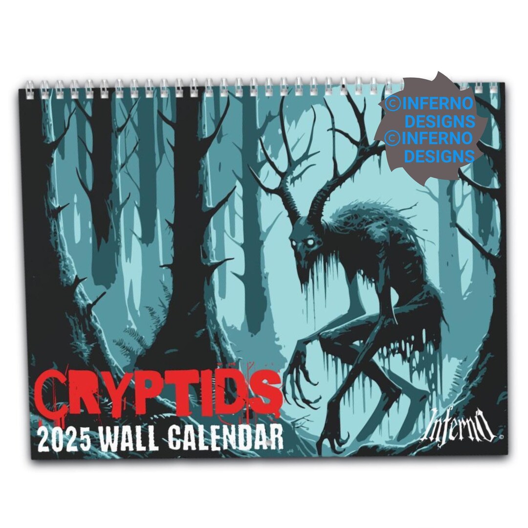 Cryptids 2025 Wall Calendar, Cryptid Calendar, Mothman Wall Calendar - Etsy