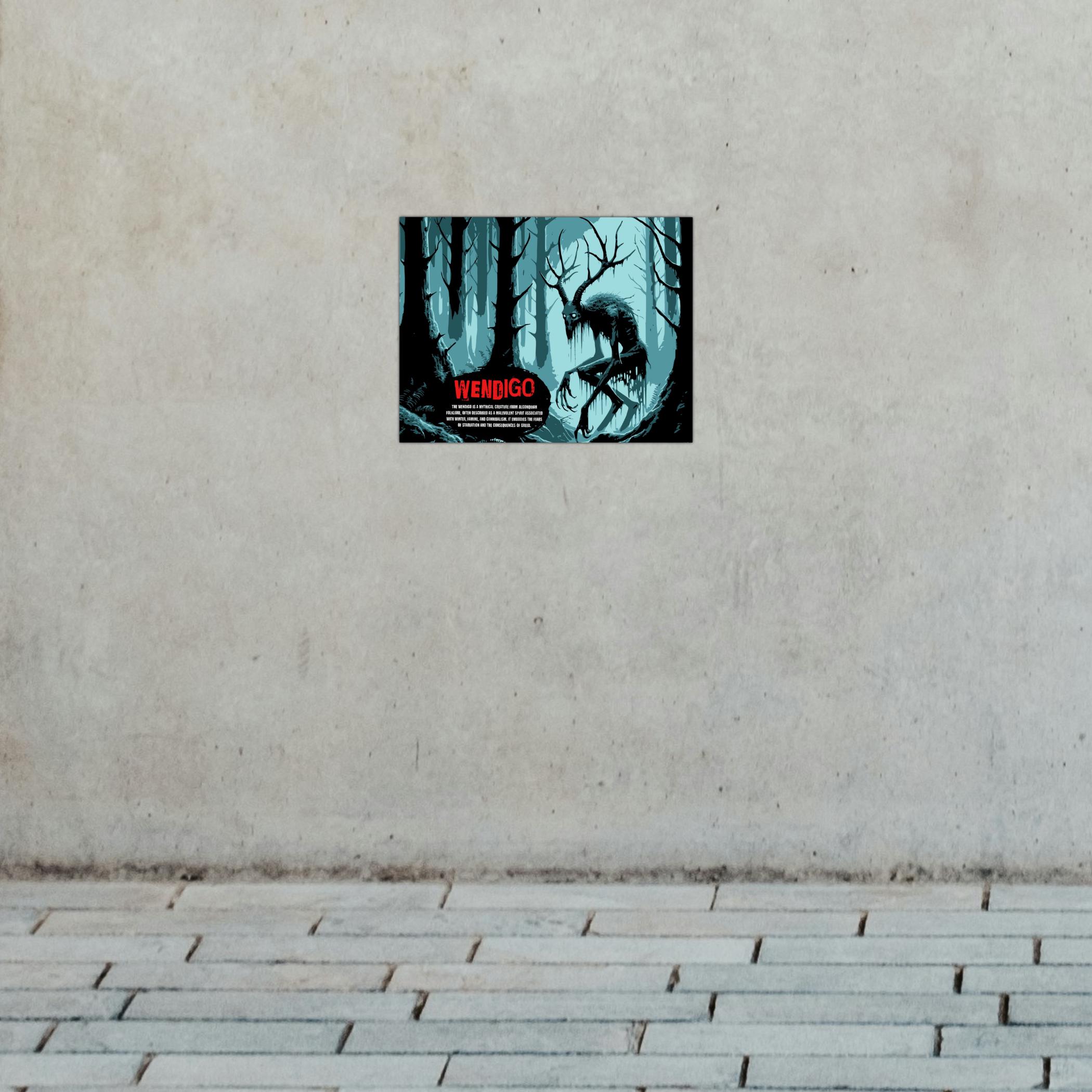 Wendigo Print, Cryptid Print, Matte Poster, Art Prints, Cryptozoology ...