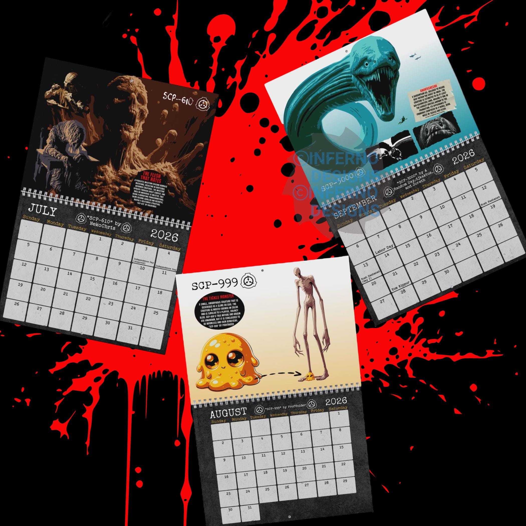 SCP 2026 Wall Calendar, SCP Foundation Calendar, Horror Calendar ...