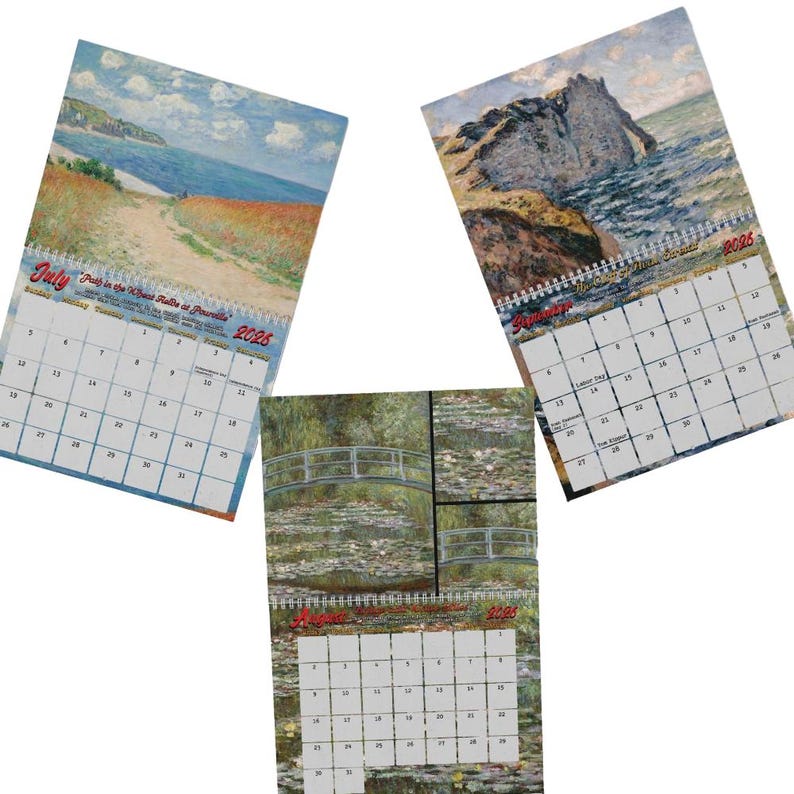 Claude Monet 2026 Wall Calendar, Art Calendar, Classic Artwork - Etsy