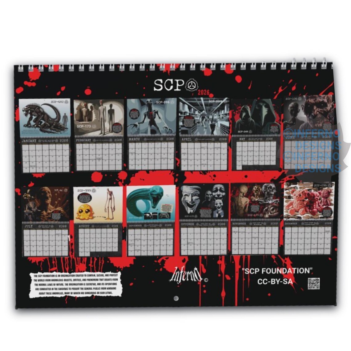 SCP 2026 Wall Calendar, SCP Foundation Calendar, Horror Calendar ...