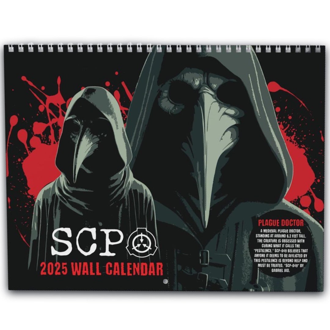 SCP 2025 Wall Calendar, SCP Foundation Calendar, Horror Calendar, Plague Doctor - Etsy UK