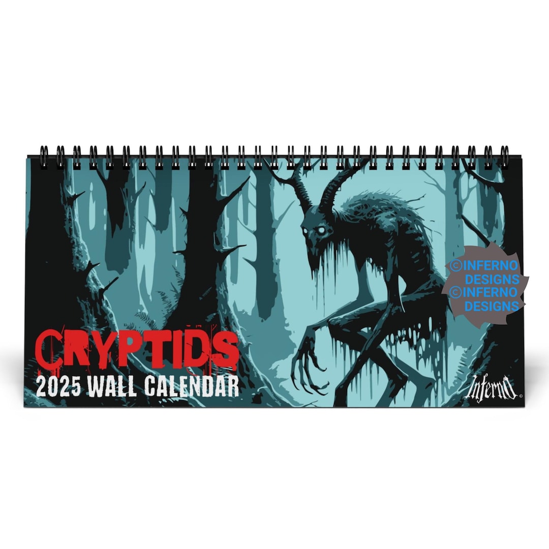 Cryptids Desktop Calendar 2025, Cryptid Calendar, Mothman Calendar, Gift for Horror Fans - Etsy