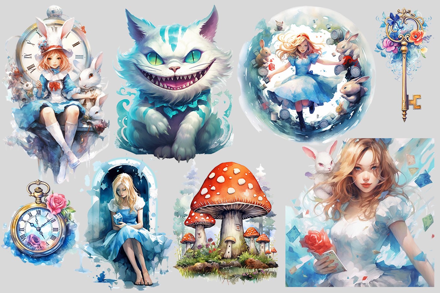 Alice in Wonderland Clipart Digital Download - Etsy