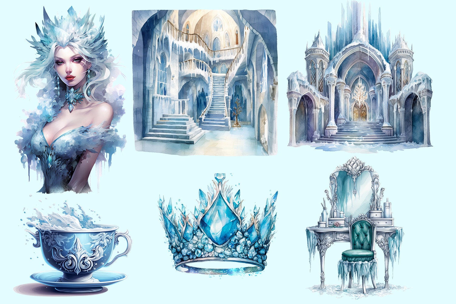 Ice Queen Clipart Bundle Digital Download - Etsy