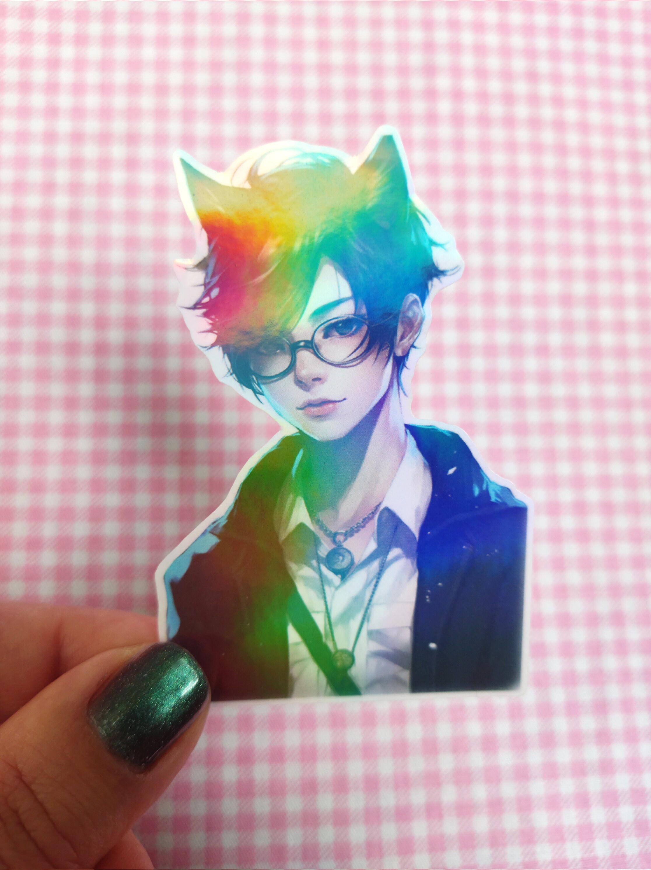 Cat Boy Stickers Pack Male Edition in Glossy and Holographic - Etsy