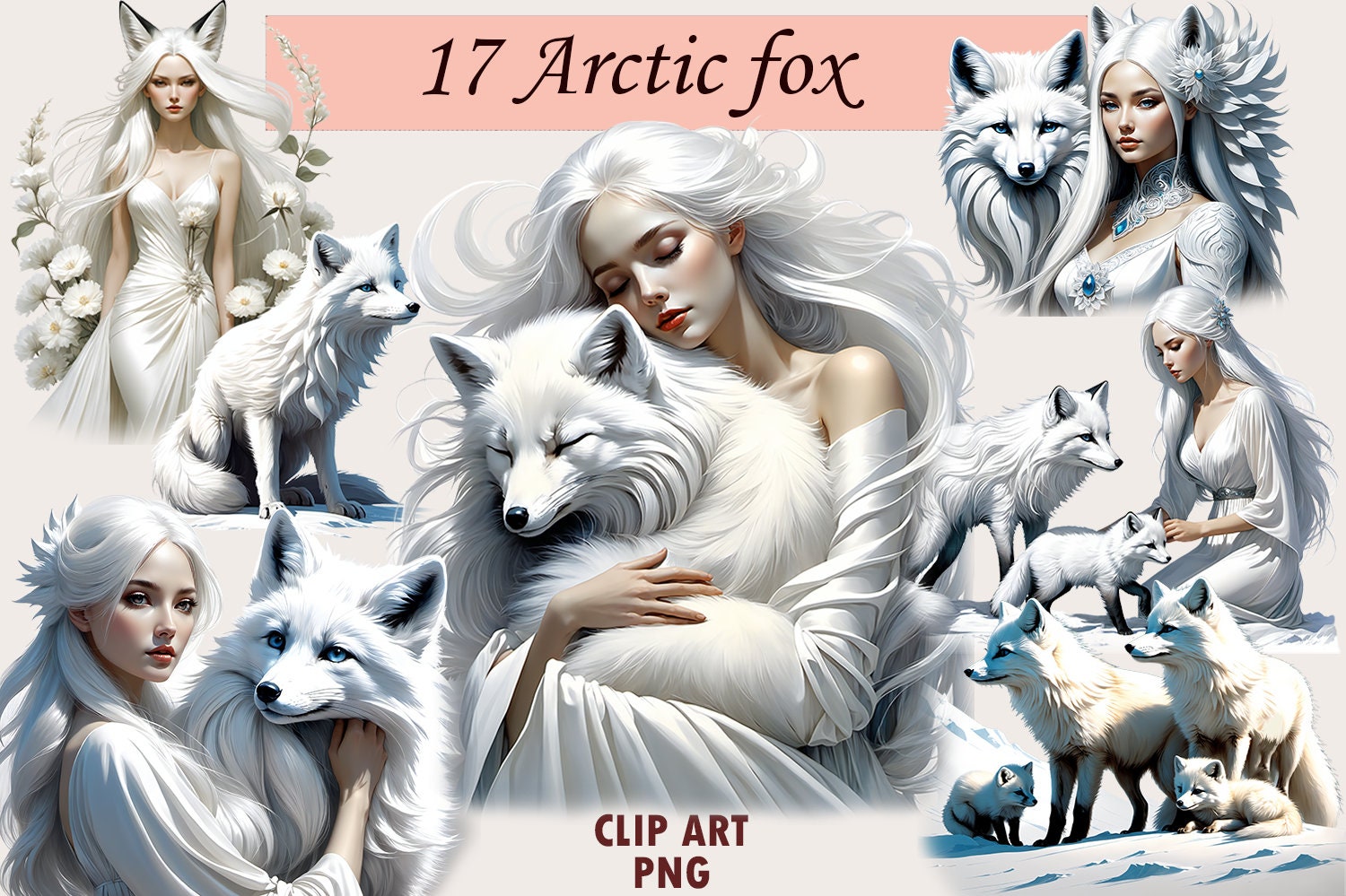 Arctic Fox Clipart Bundle Digital Download - Etsy