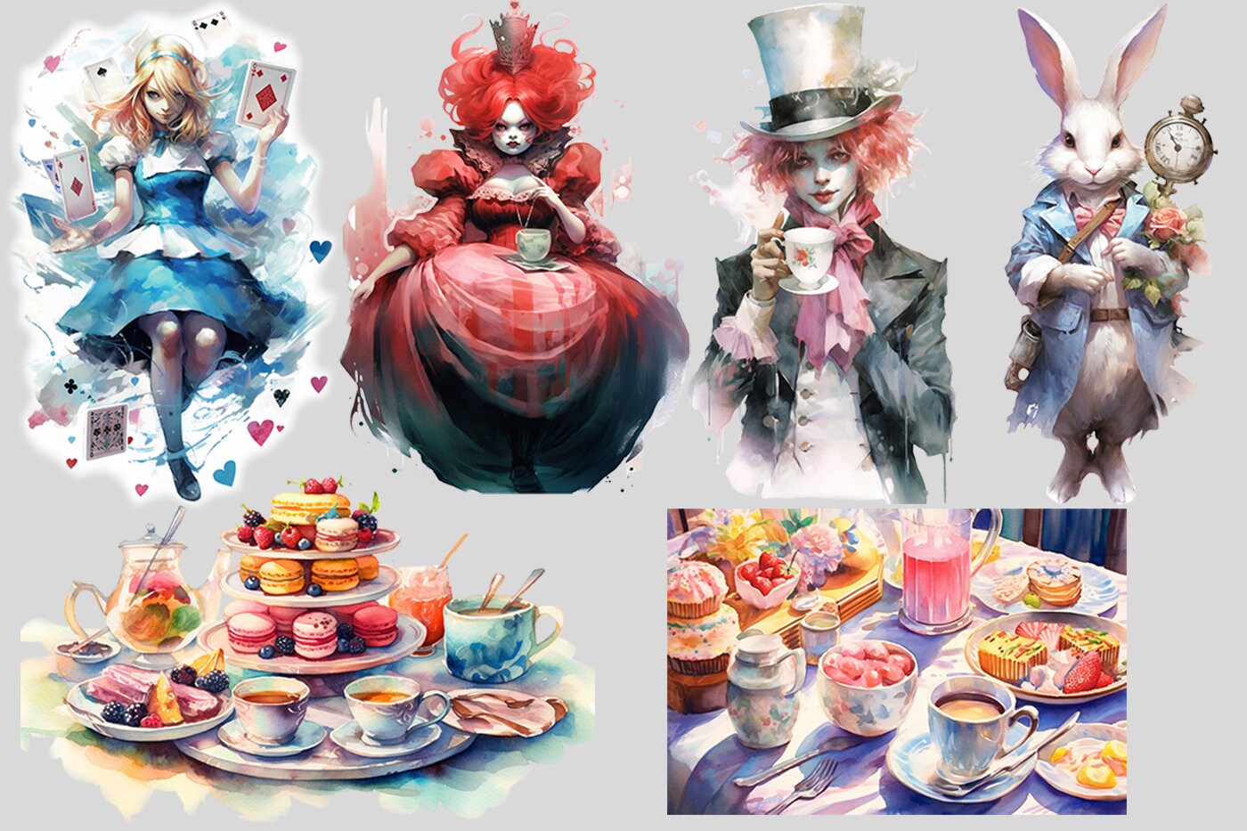 Alice in Wonderland Clipart Digital Download - Etsy