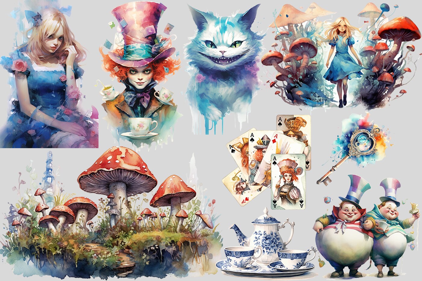 Alice in Wonderland Clipart Digital Download - Etsy