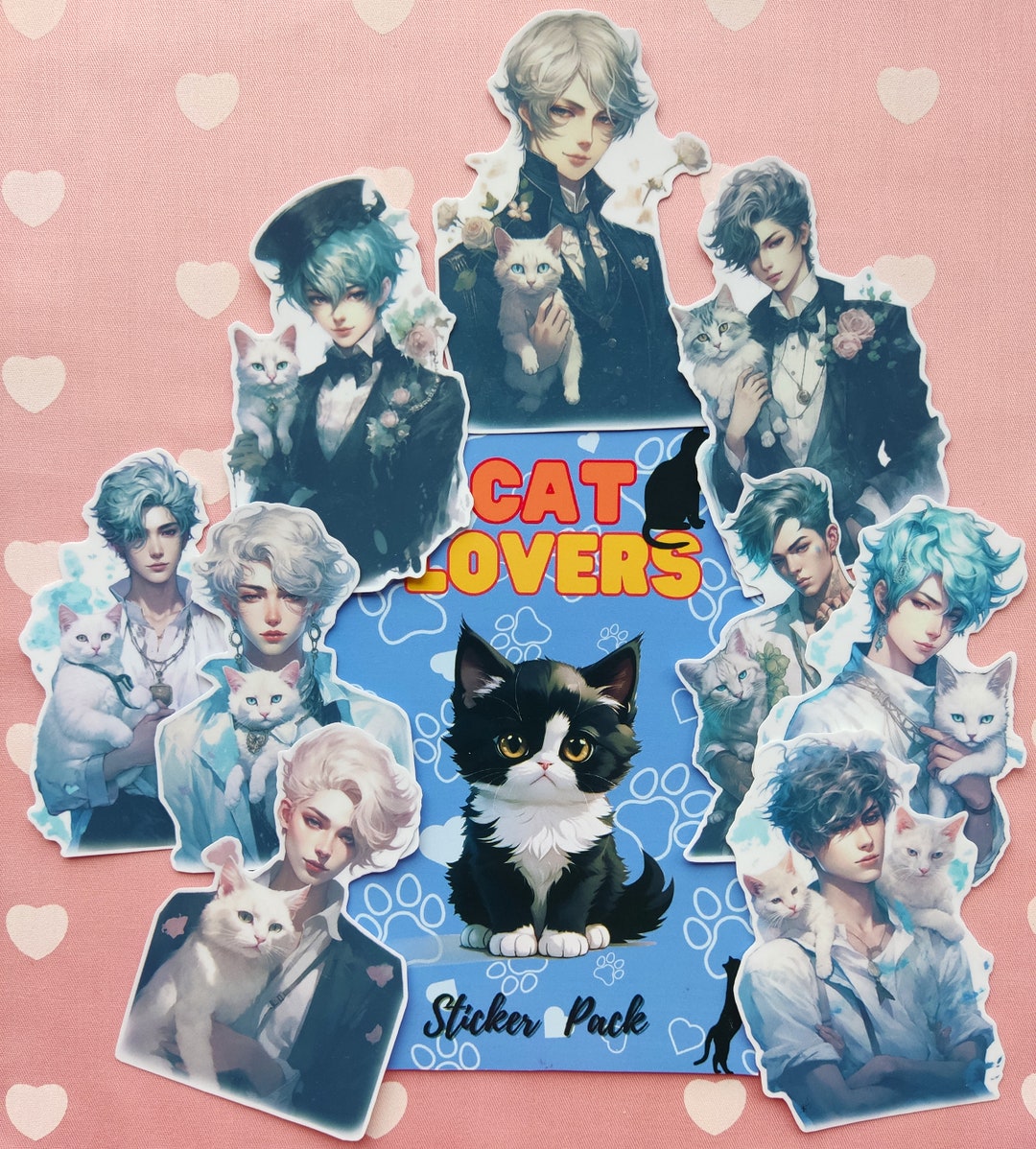 Cat Lover Sticker Pack Pretty Boy Edition Handsome Gentlemen, Bishounen ...