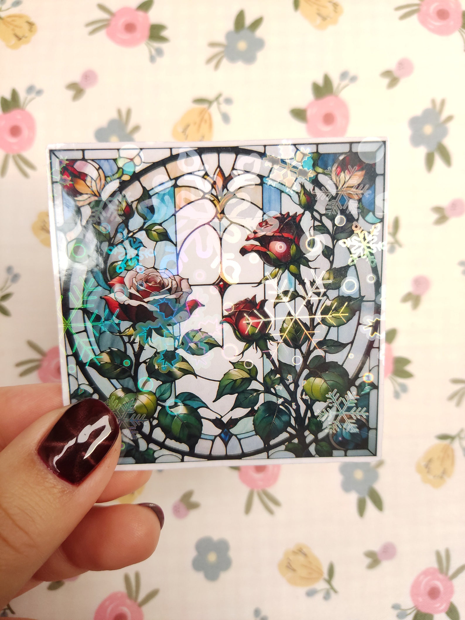 Stained Glass Sticker Pack Glossy and Holographic Finish Gothic Windows ...