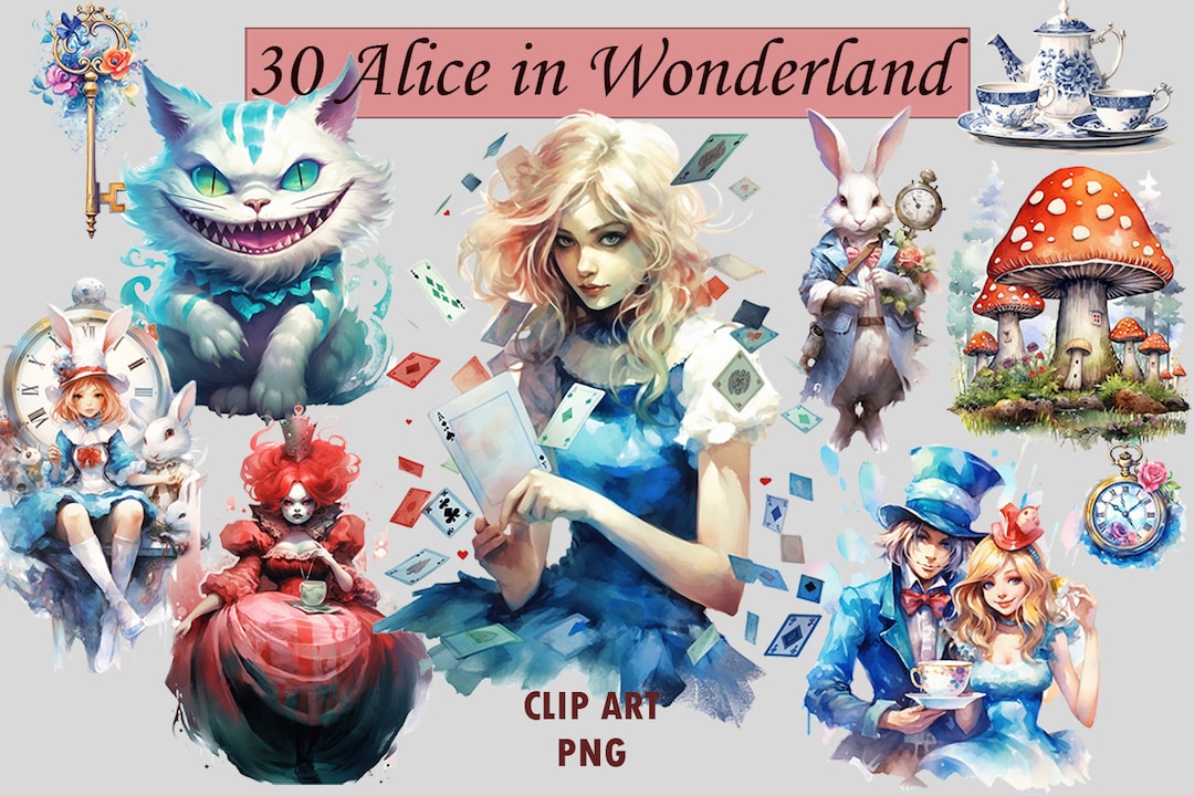 Alice in Wonderland Clipart Digital Download - Etsy