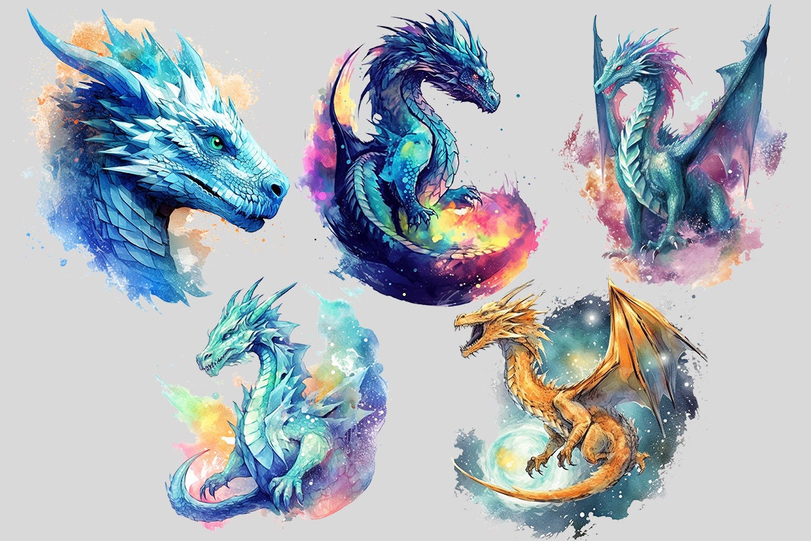 Cosmic Dragons Clipart Digital Download - Etsy Australia