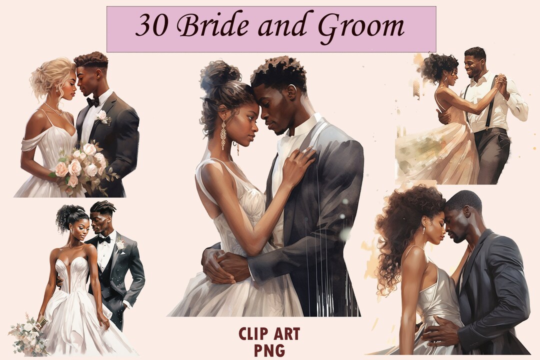 Bride and Groom Wedding Clipart - Etsy