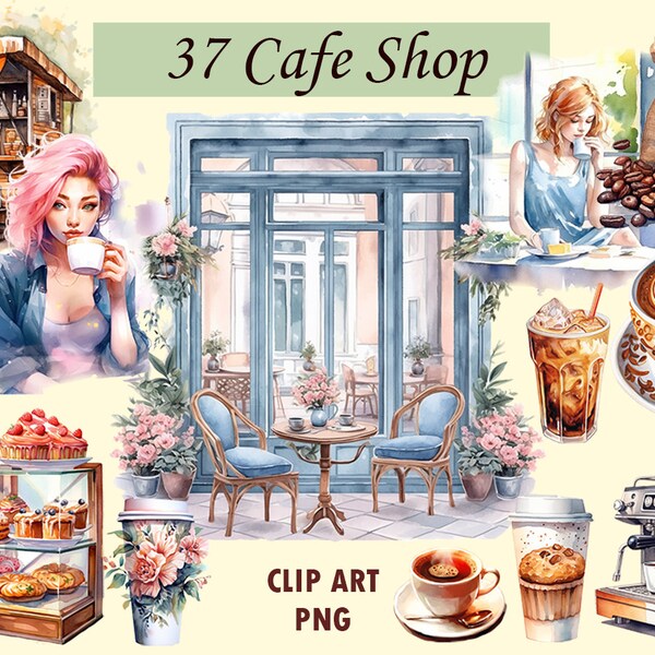 Coffee Shop Interior Clipart - Etsy