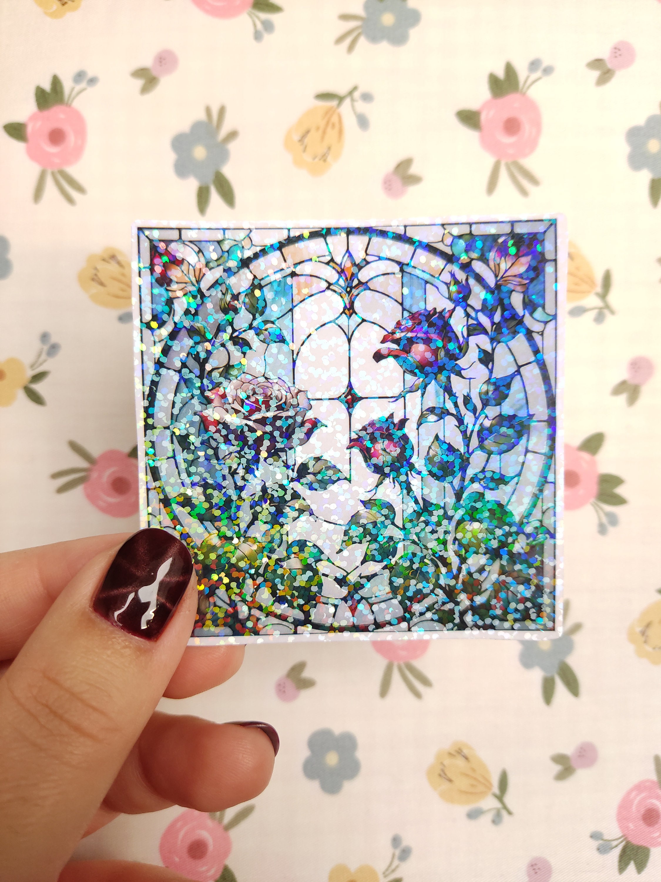 Stained Glass Sticker Pack Glossy and Holographic Finish Gothic Windows ...